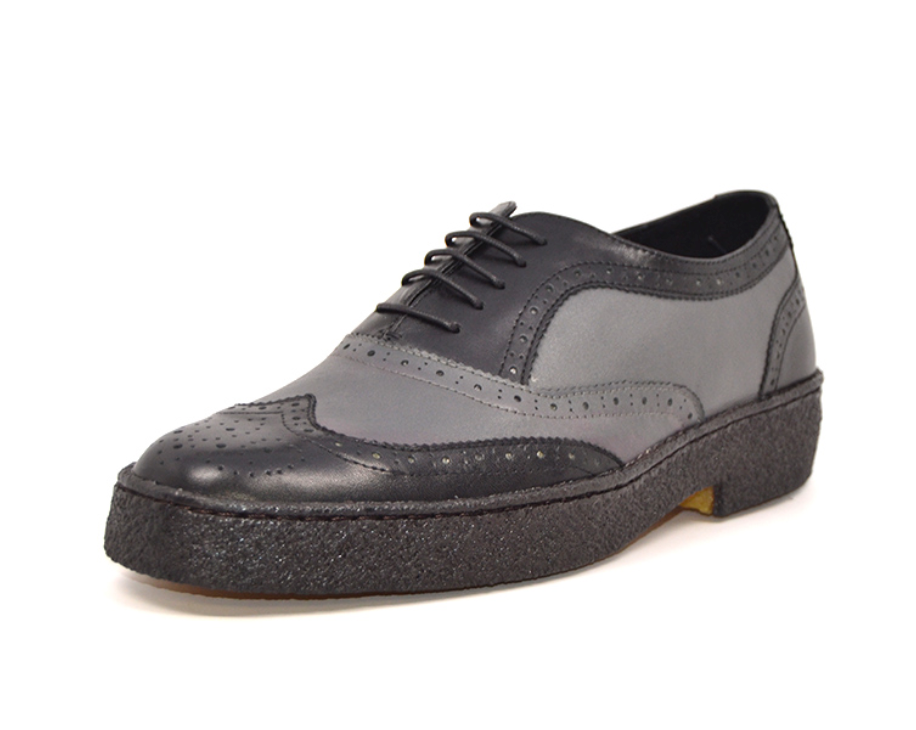 Wingtips Gray & Black Low Cut – British Walker